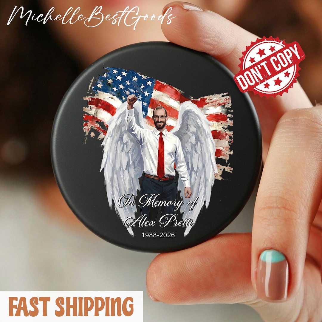 Justice for Alex Pretti American Flag Pin, Resistance Political ...