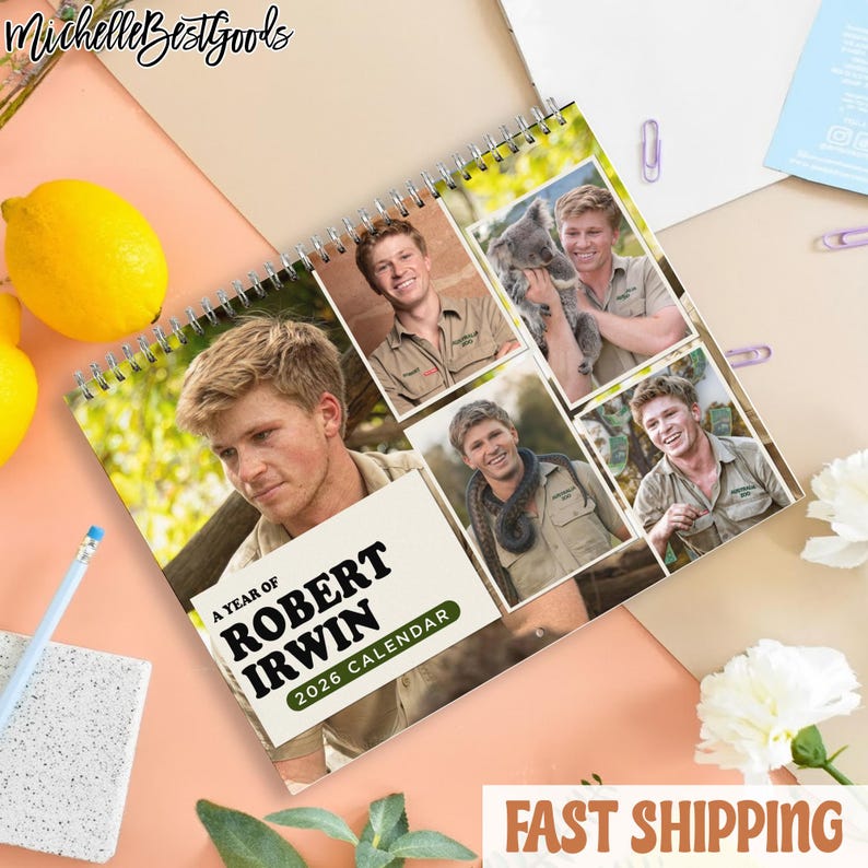 Robert Irwin 2026 Wall Calendar and Planner, Celebrity Crush Fan Gift ...