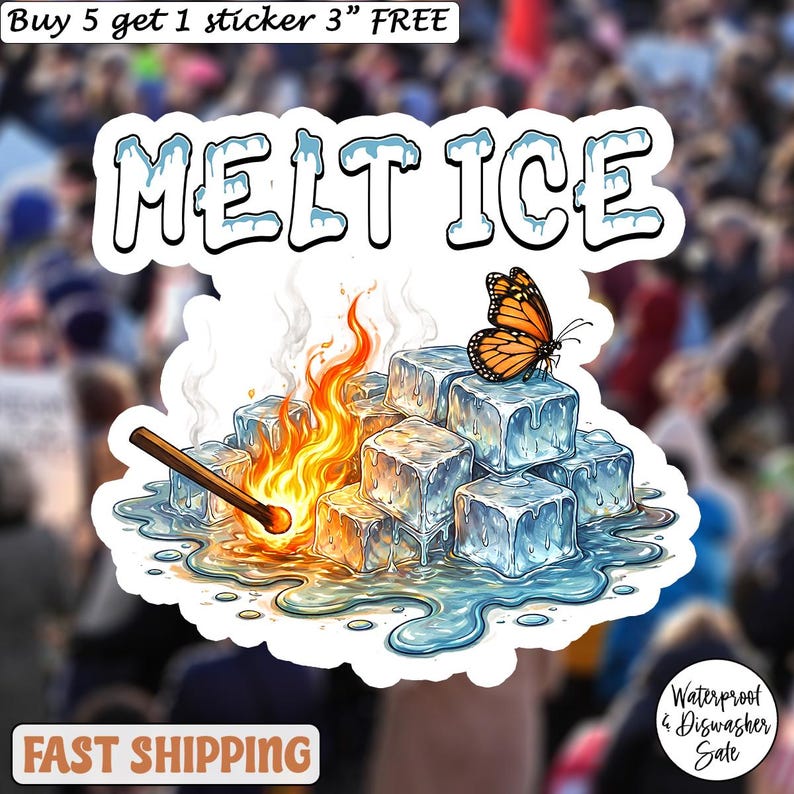 Ice Melts Under Resistance Anti ICE Sticker, Subtle Abolish ICE, Pro ...