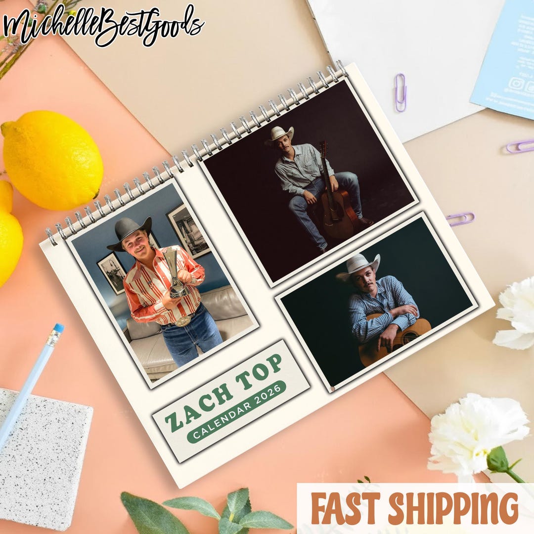 Zach Top 2026 Calendar, Country Music Wall Calendar, Western Cowboy ...