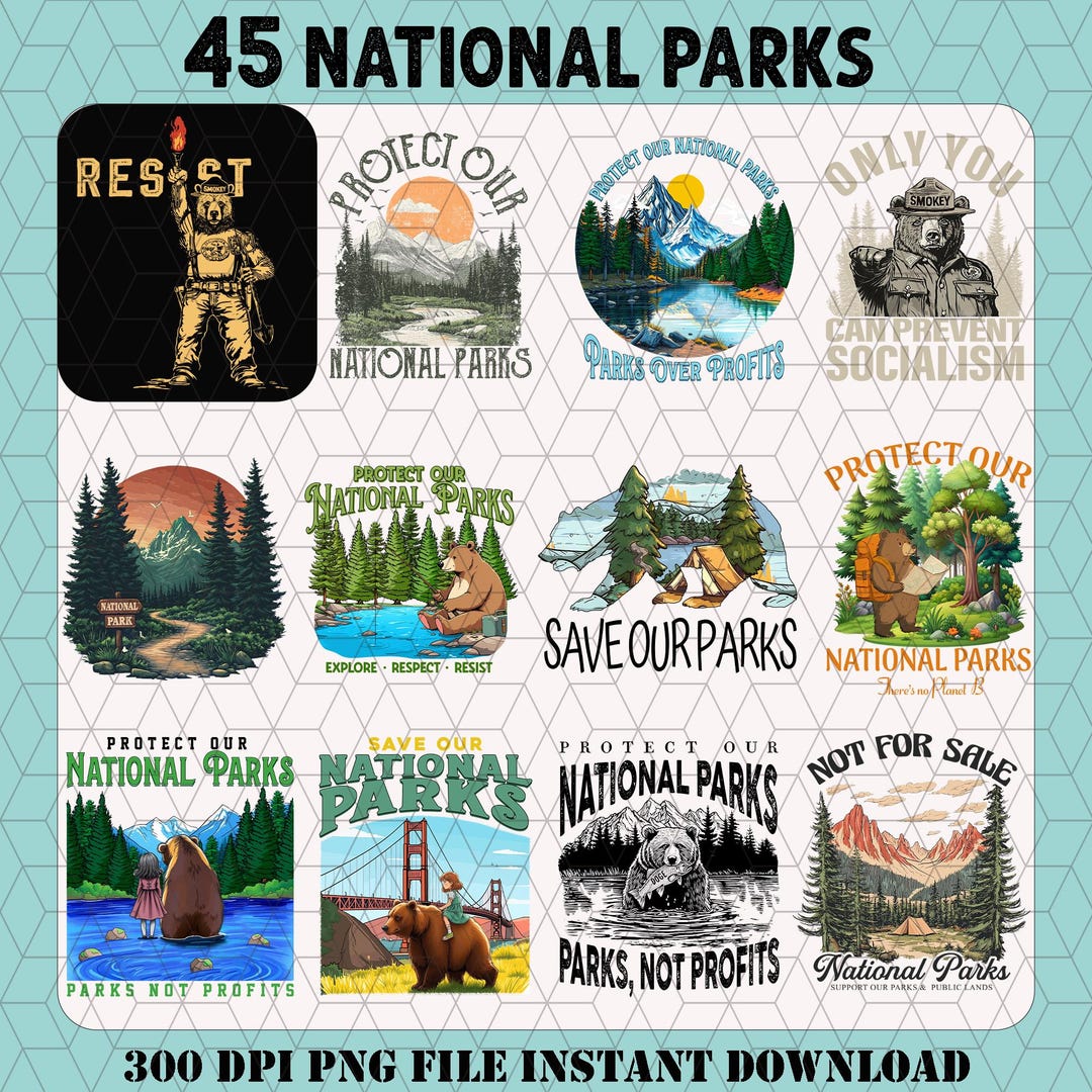 45 Protect Our National Parks Png Bundle, National Park Lover Png ...