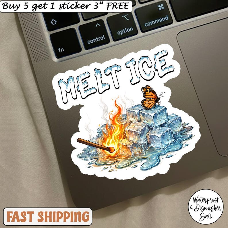 Ice Melts Under Resistance Anti ICE Sticker, Subtle Abolish ICE, Pro ...