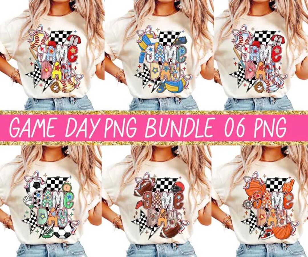06 Retro Lightning Bolt Game Day Png Bundle, Leopard Game Day Png ...