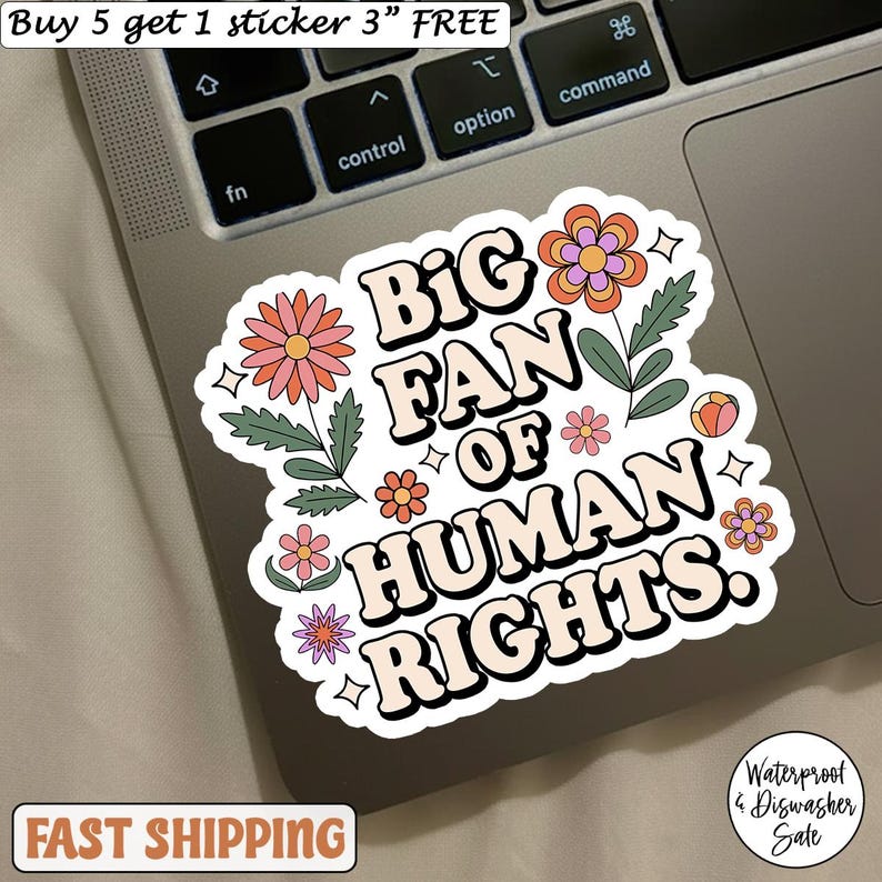 Big Fan of Human Rights Sticker Progressive Feminist Political Sticker ...