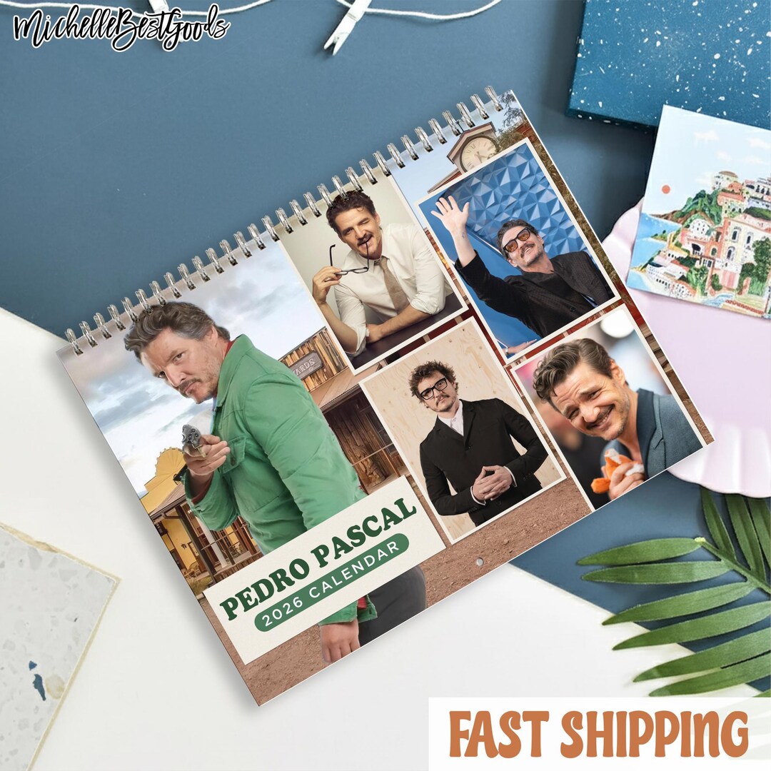 Pedro Pascal 2026 Wall Calendar Planner, Unique Holiday Gift, Fan Gift ...