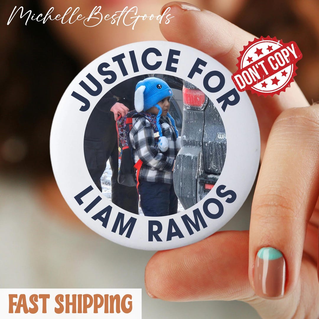 Justice for Liam Ramos Pin, Hands off Kids Pin Button, Political ...