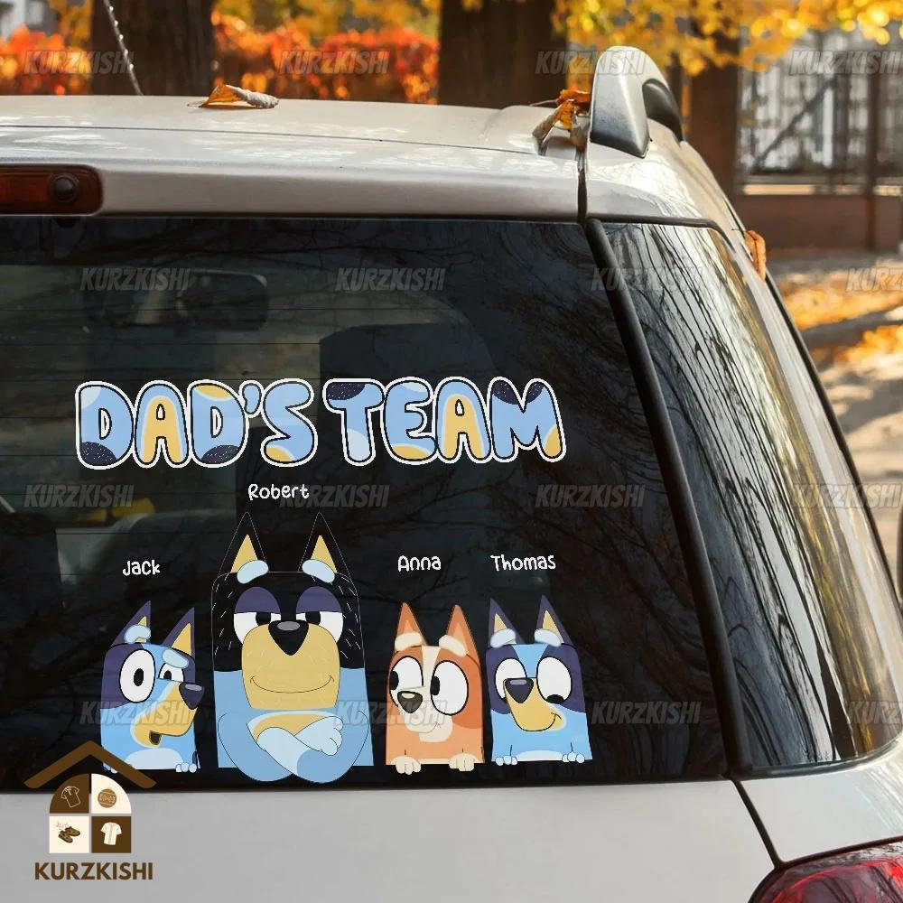 Personalized Bluey Car Sticker, Bluey Family Car Decorations, Bluey Dad ...