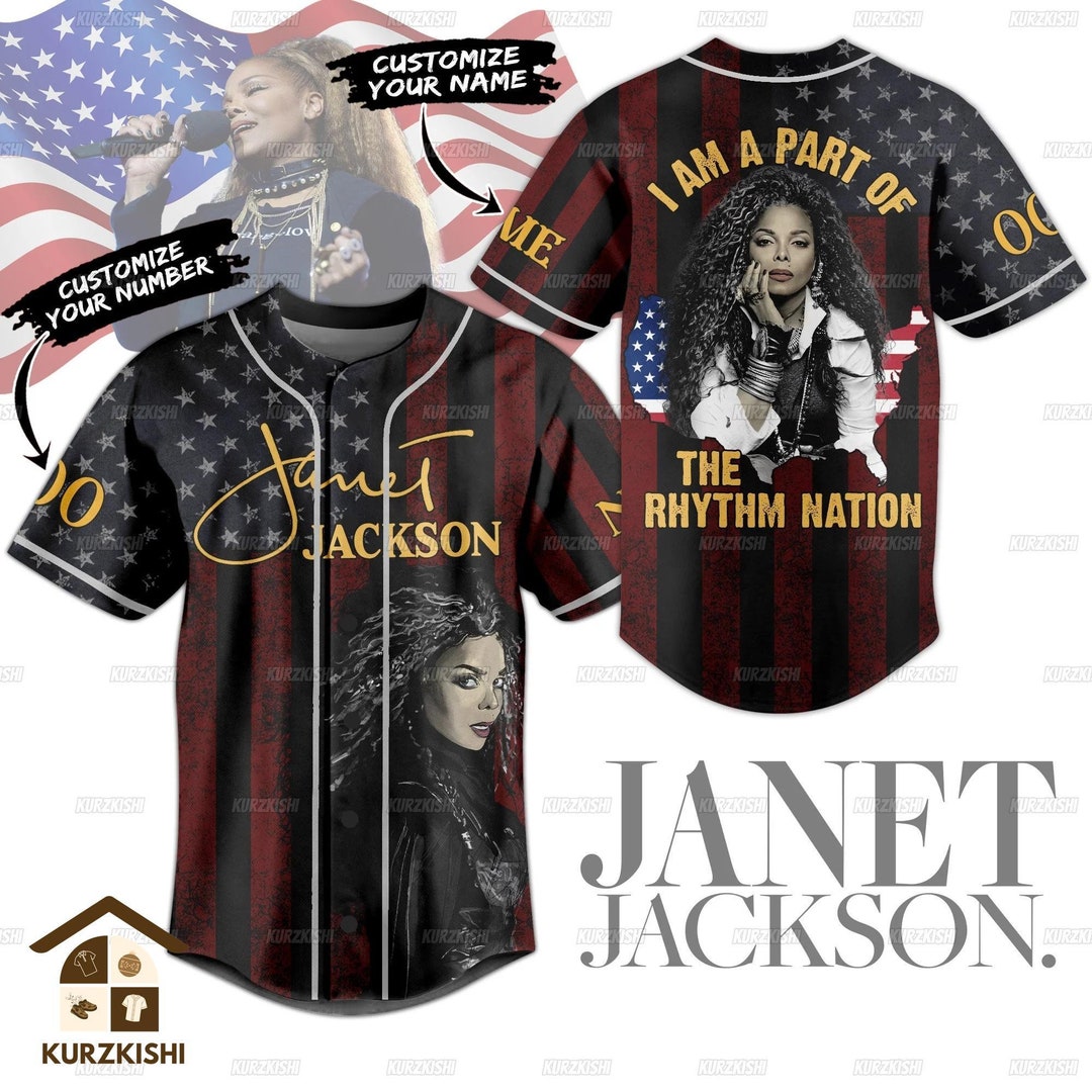 Janet Jackson Baseball Jersey, Janet Jackson Jersey Shirt, Custom Janet ...