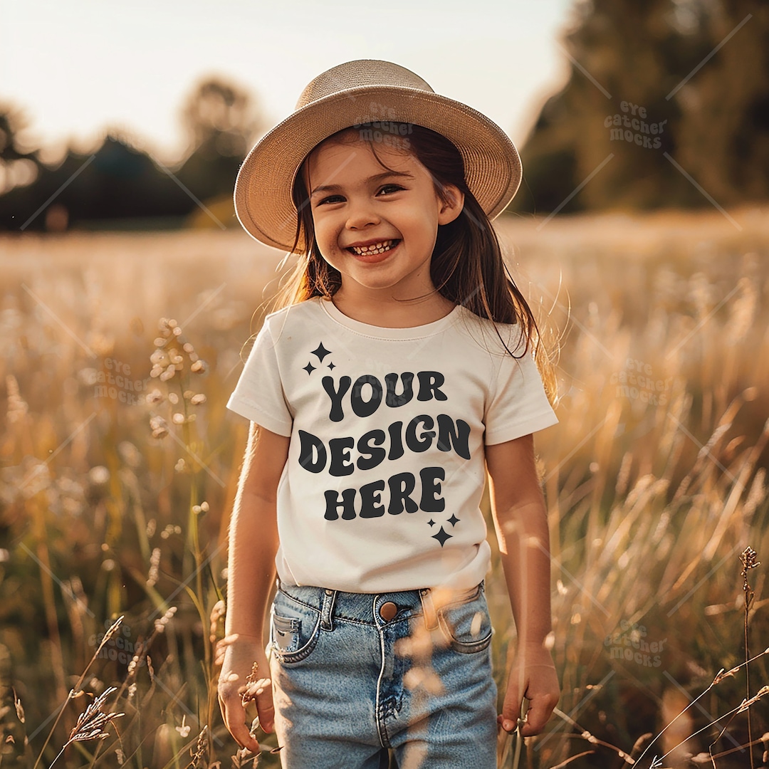Kids Modeled T-shirt Mockup, Bella Canvas 3001T Model, 3001T Kids White ...