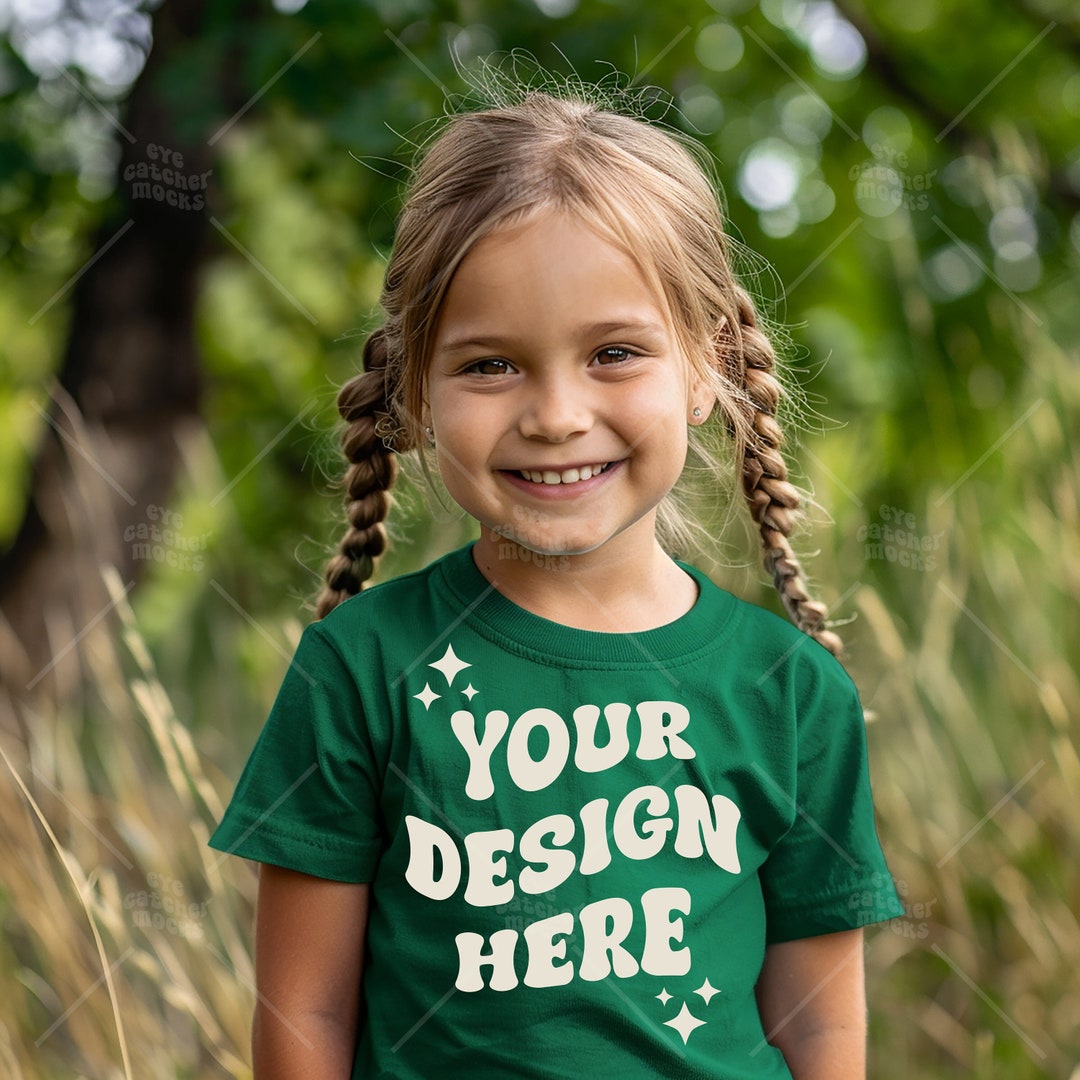 Kids Modeled T-shirt Mockup, Bella Canvas 3001T Model, 3001T Kids Kelly ...