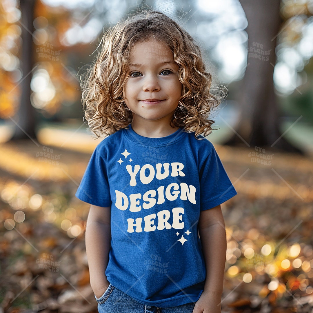 Kids Modeled T-shirt Mockup, Bella Canvas 3001T Model, 3001T Kids Royal ...