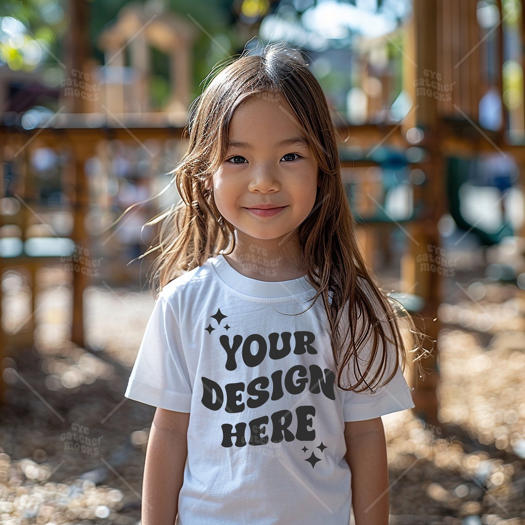 Kids Modeled T-shirt Mockup, Bella Canvas 3001T Model, 3001T Kids White ...