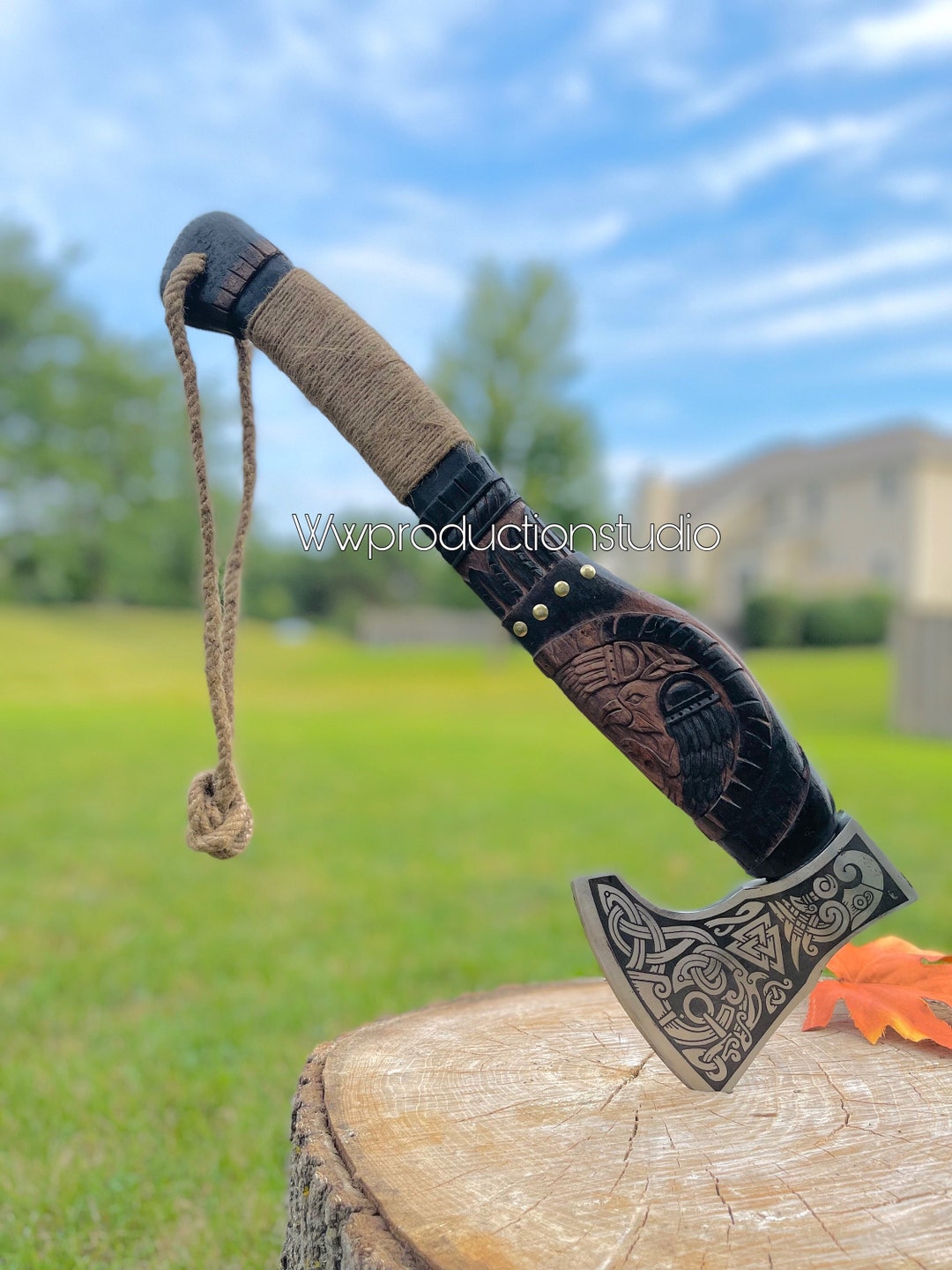 Custom Handmade Carbon Steel Viking Axe 32 Personalized Anniversary Gift for Him, Birthday ...