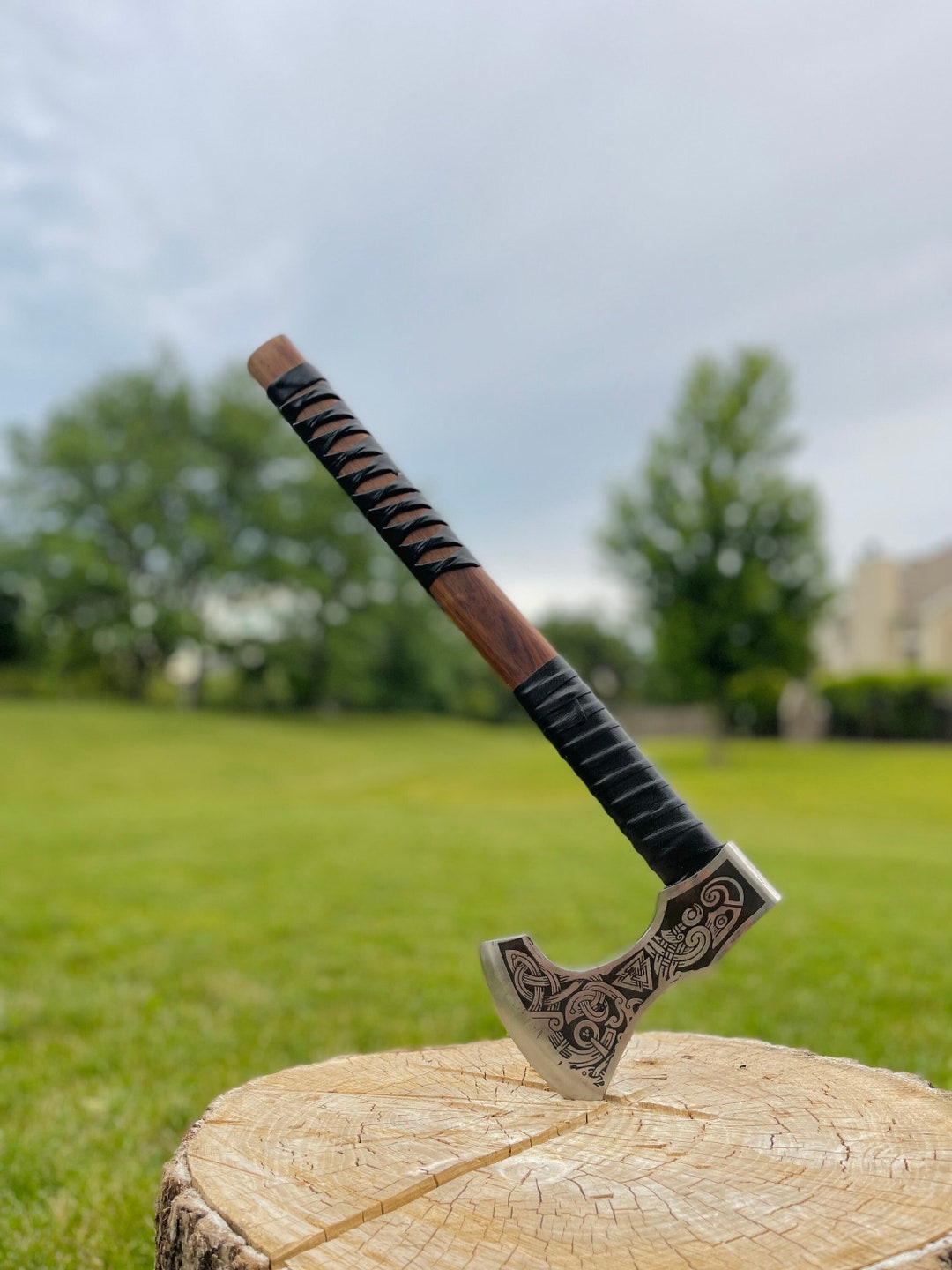 Custom Handmade Carbon Steel Viking Axe Personalized Anniversary Gift ...