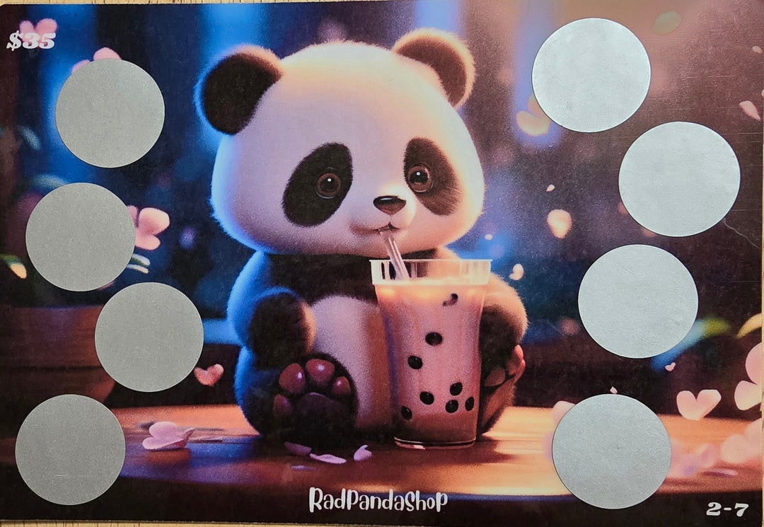 Chibi Panda Scratch off Savings Challenge - Etsy