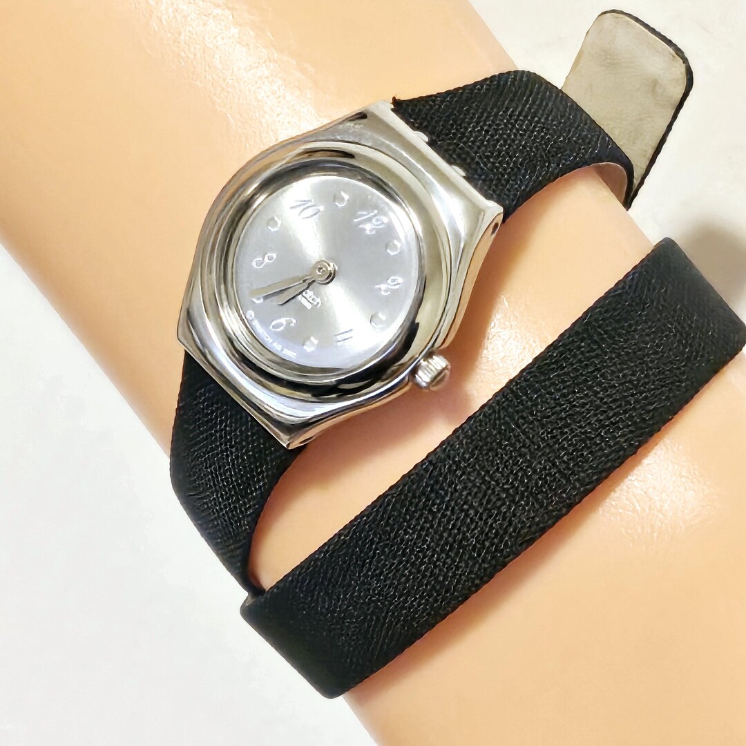 2002 Irony Swatch Watch, Long Black Band, Like New With New Battery ...