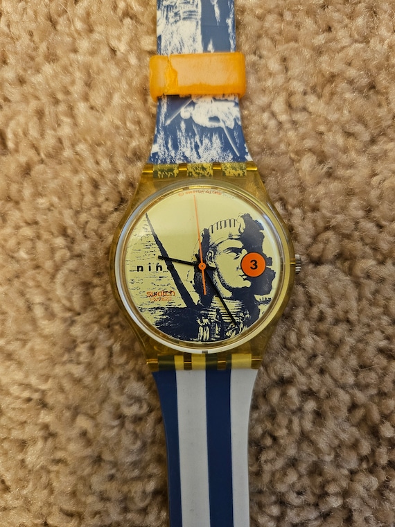 1991 Vintage Swatch- Amneris Sphinx Egypt Pyramid Wat… - Gem