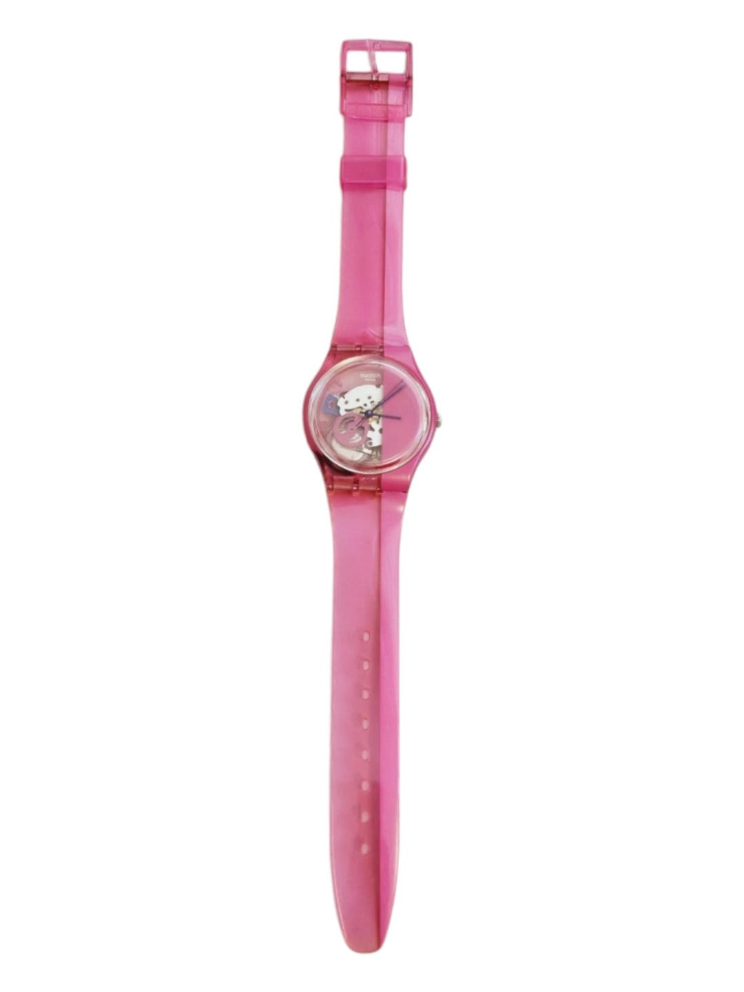 Womens Pink Transparent Swatch Watch, Pre-owned, New Battery, Excellent ...