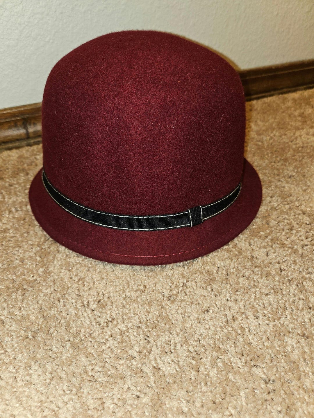 Gatsby Style Womens Dark Red Hat, Excellent Condition, Size 7 - Etsy