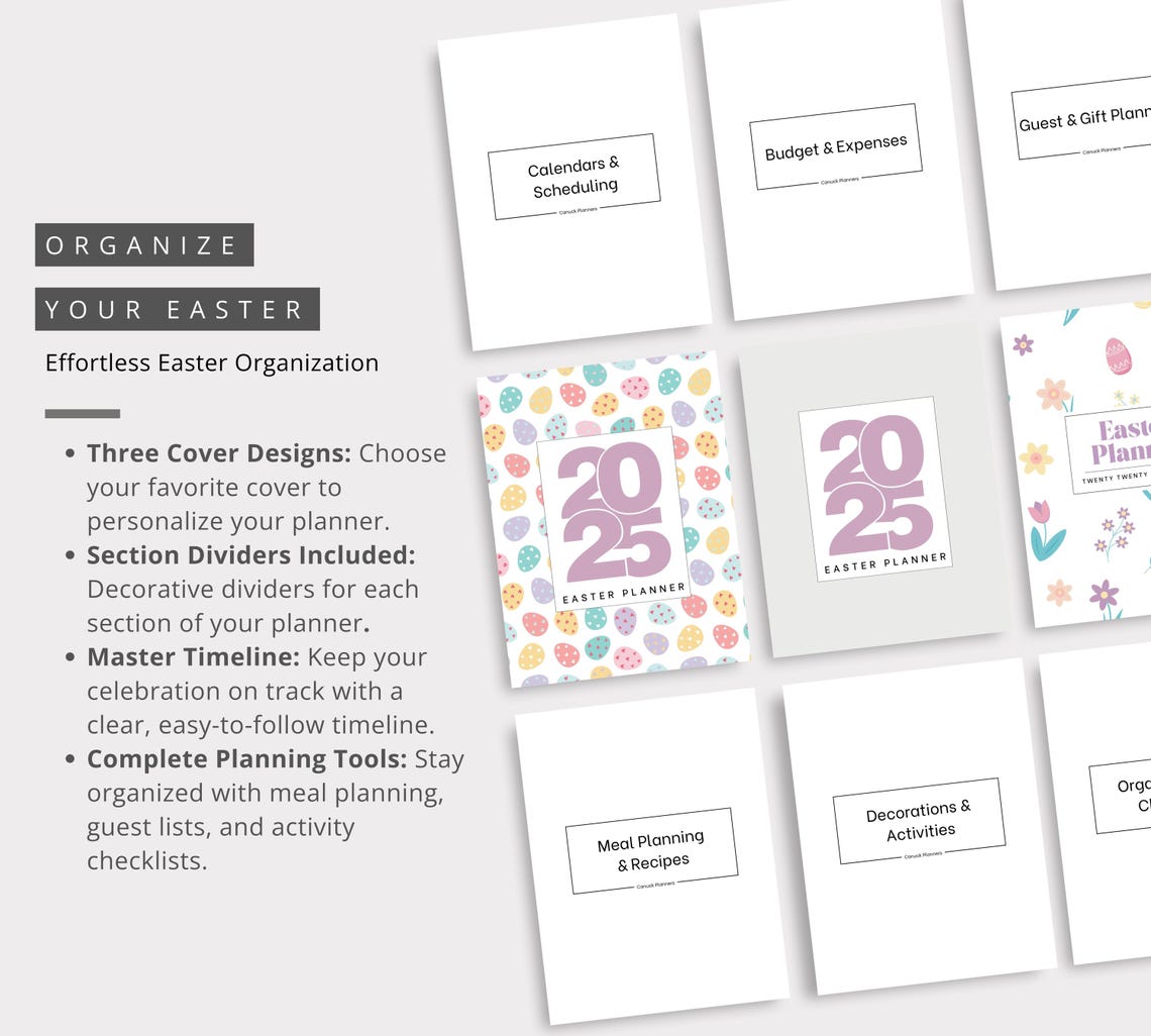 Printable Easter Planner 2025, Budgeting, Meal Planning, Activity ...