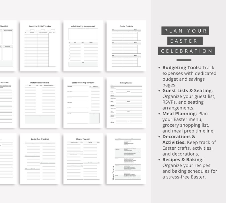 Printable Easter Planner 2025, Budgeting, Meal Planning, Activity ...