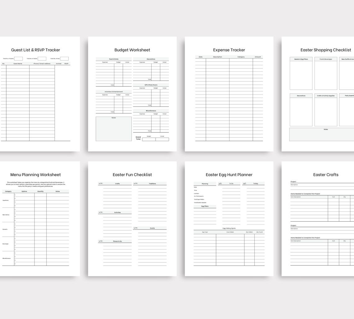 Printable Easter Planner 2025, Budgeting, Meal Planning, Activity ...