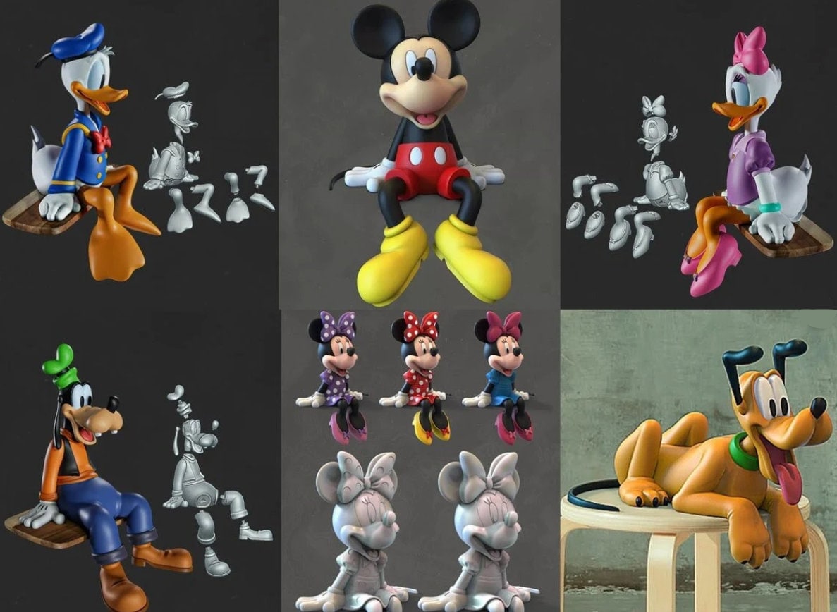 Cartoon Characters 3D STL Pack Seperated Parts Easy to Assembly and ...
