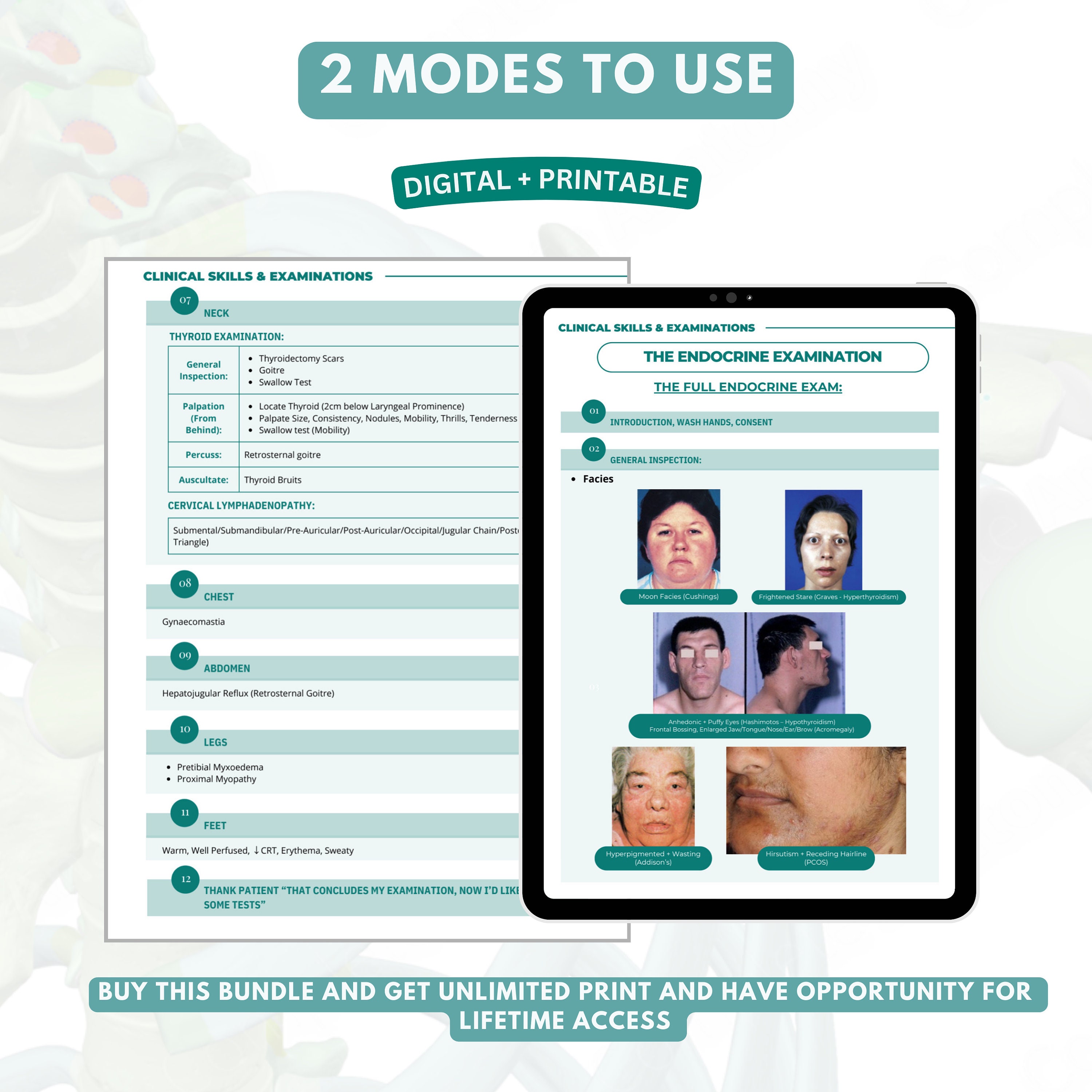 Clinical Skills Examination Bundle With Flashcards and Stickers Nursing ...