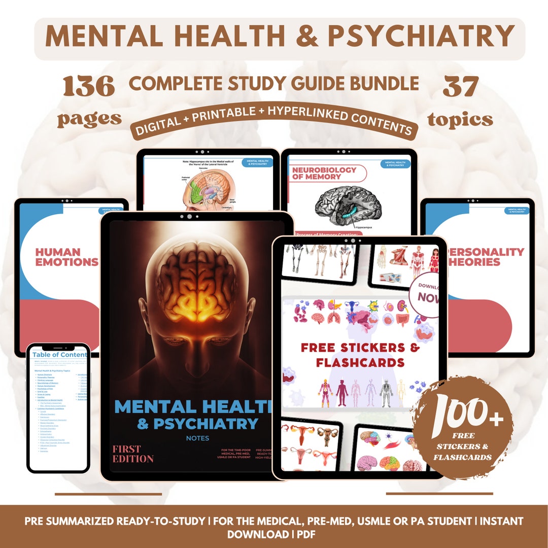 Mental Health and Psychiatry Bundle, Med Study Guide Digital Download ...