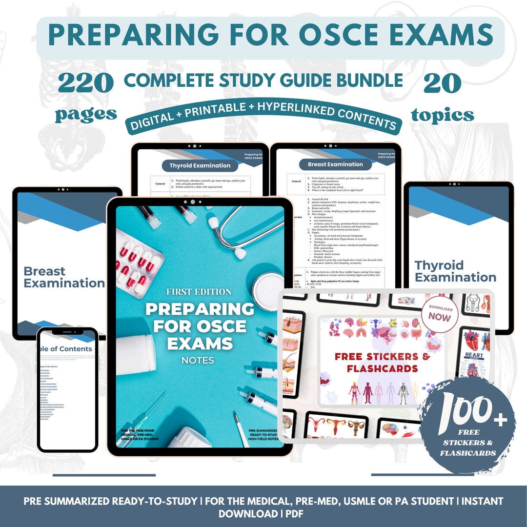 Preparing for OSCE Exam Bundle With Flashcard and Stickers Nursing Guide, Digital Download PDF ...