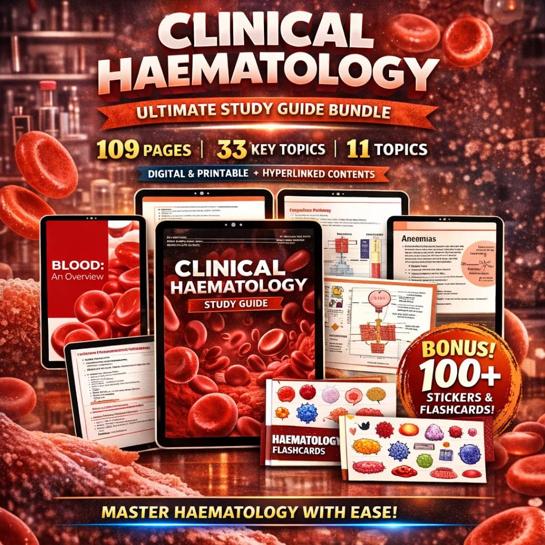 Clinical Haematology Study Guide Bundle: Flashcards & Stickers (digital ...