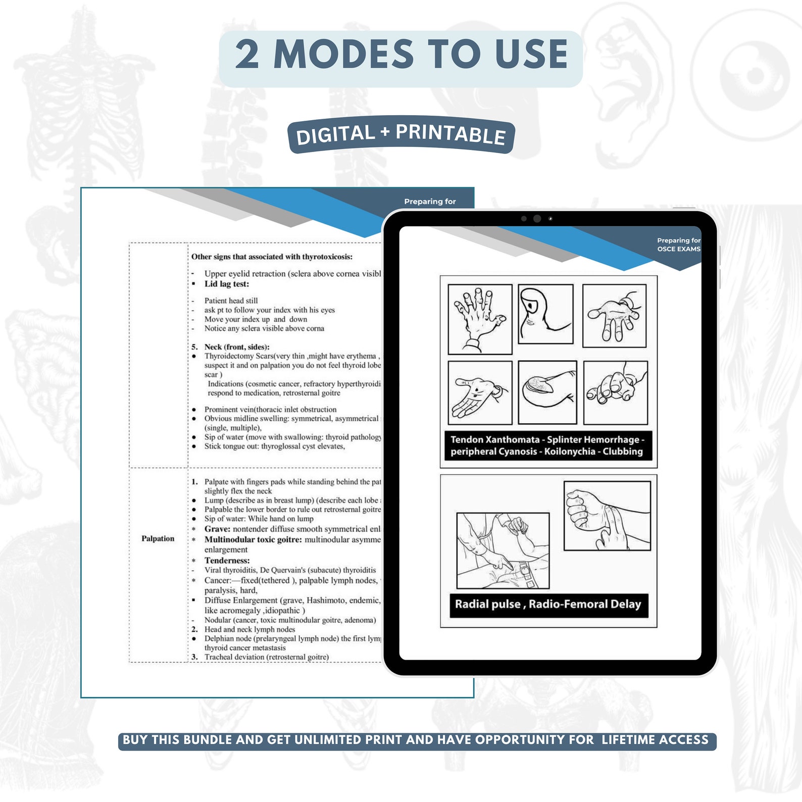 Preparing for OSCE Exam Bundle With Flashcard and Stickers Nursing ...