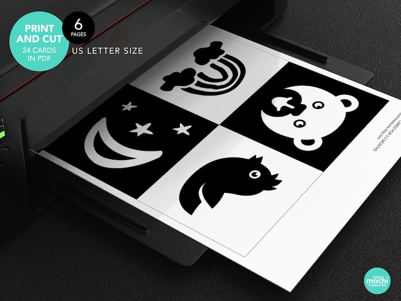 Printable Sensory Cards for Baby Visual Stimulation Cards High Contrast ...