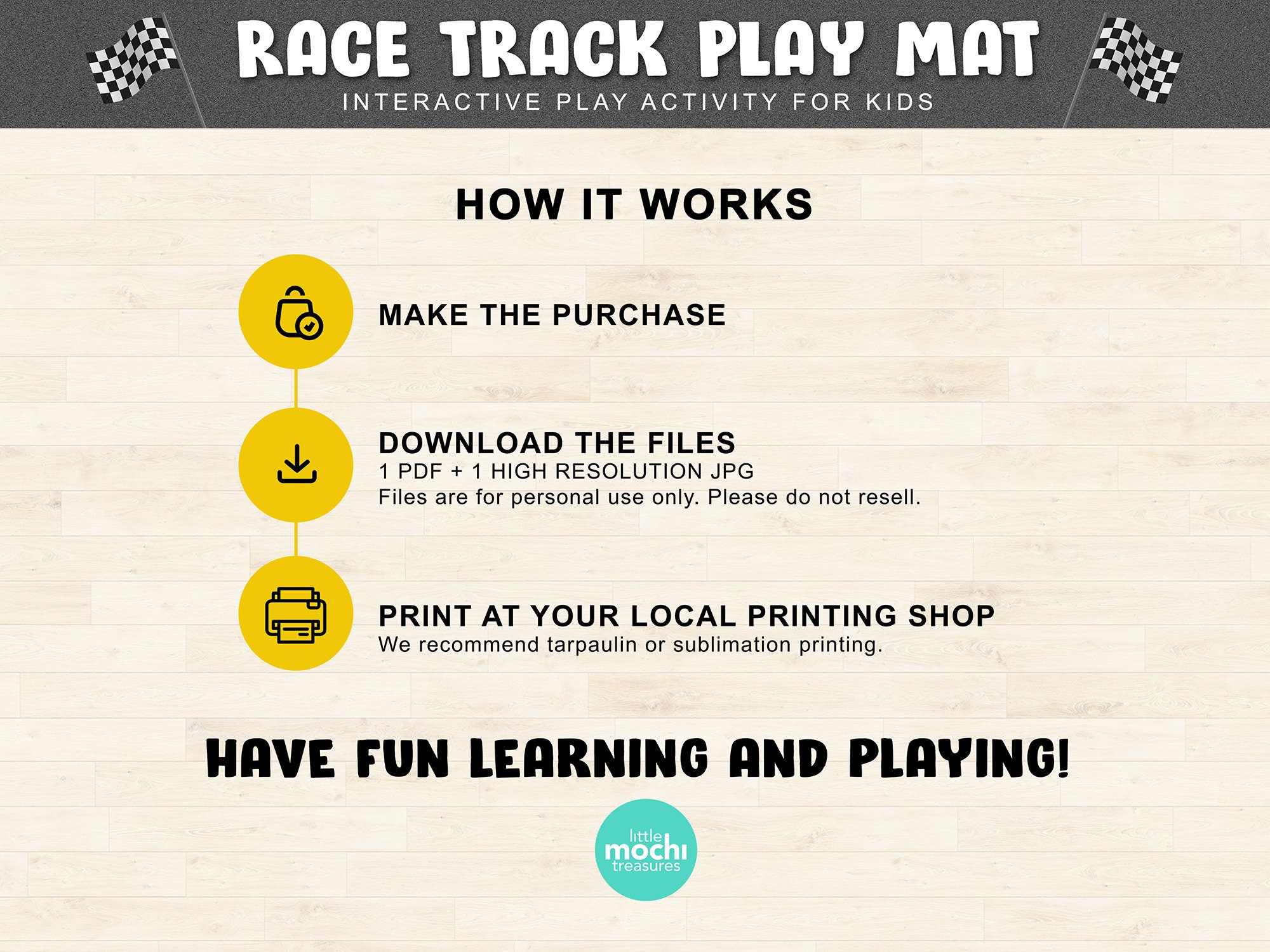 Race Track Play Mat for Kids Play Mat Pretend Play Activity for Parents ...