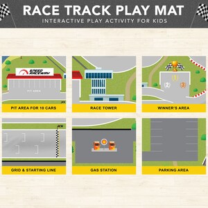 Race Track Play Mat for Kids Play Mat Pretend Play Activity for Parents ...