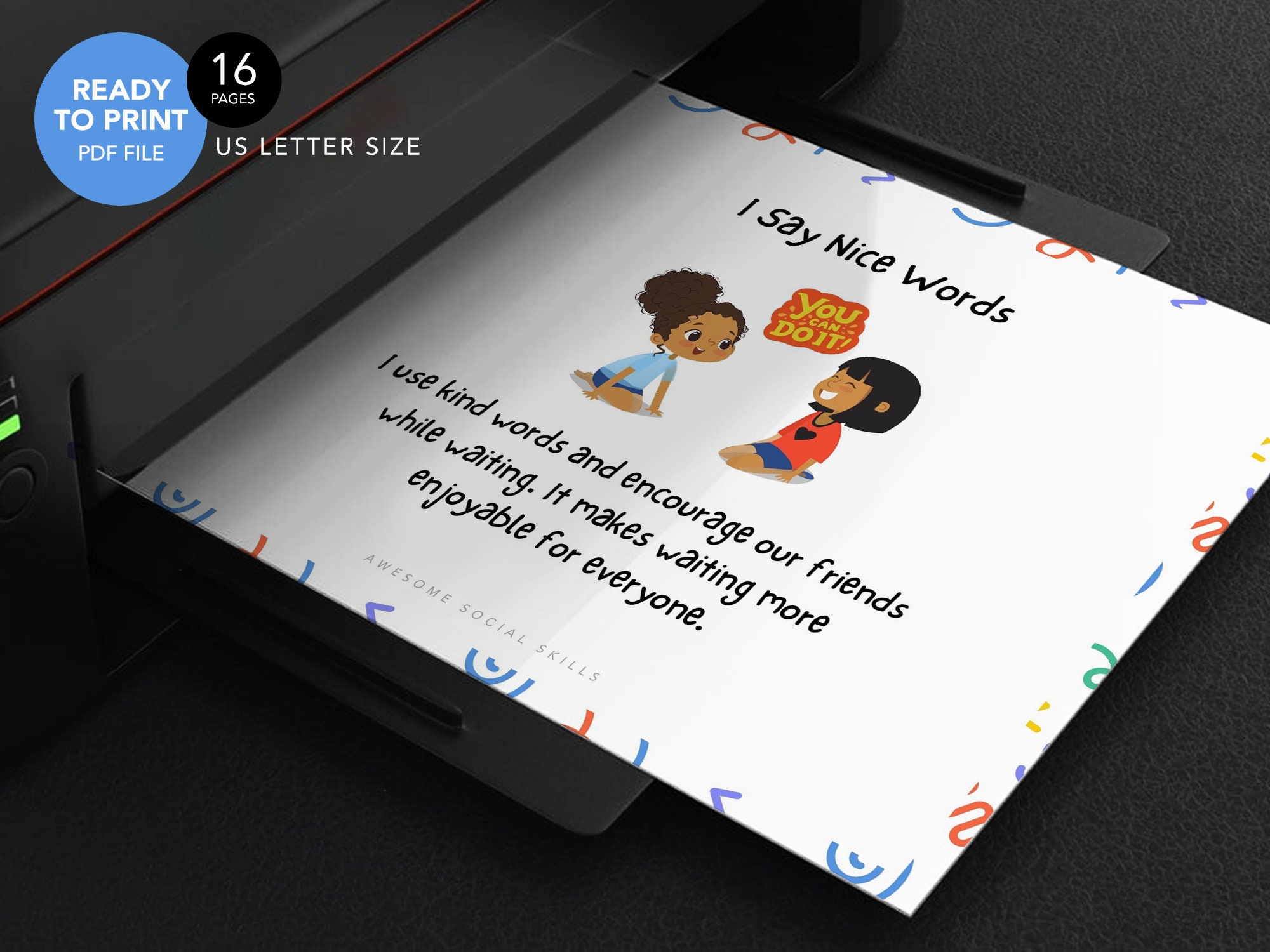 Social Story Waiting for My Turn Printable PDF for Kids Autism Behavior ...