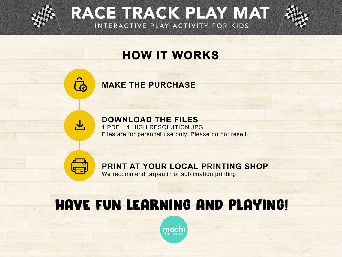 Race Track Play Mat for Kids Play Mat Pretend Play Activity for Parents ...