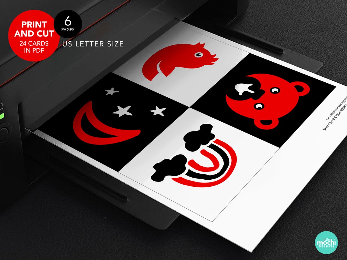 Printable Sensory Cards for Baby Visual Stimulation Cards High Contrast ...