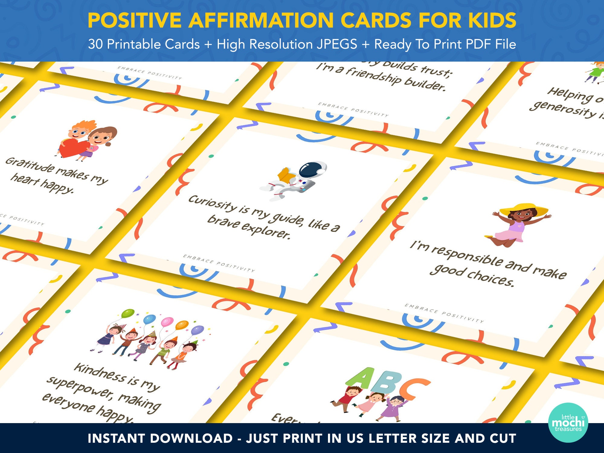 Kids Affirmation Cards Printable PDF Affirmation Deck Cards for Kids ...