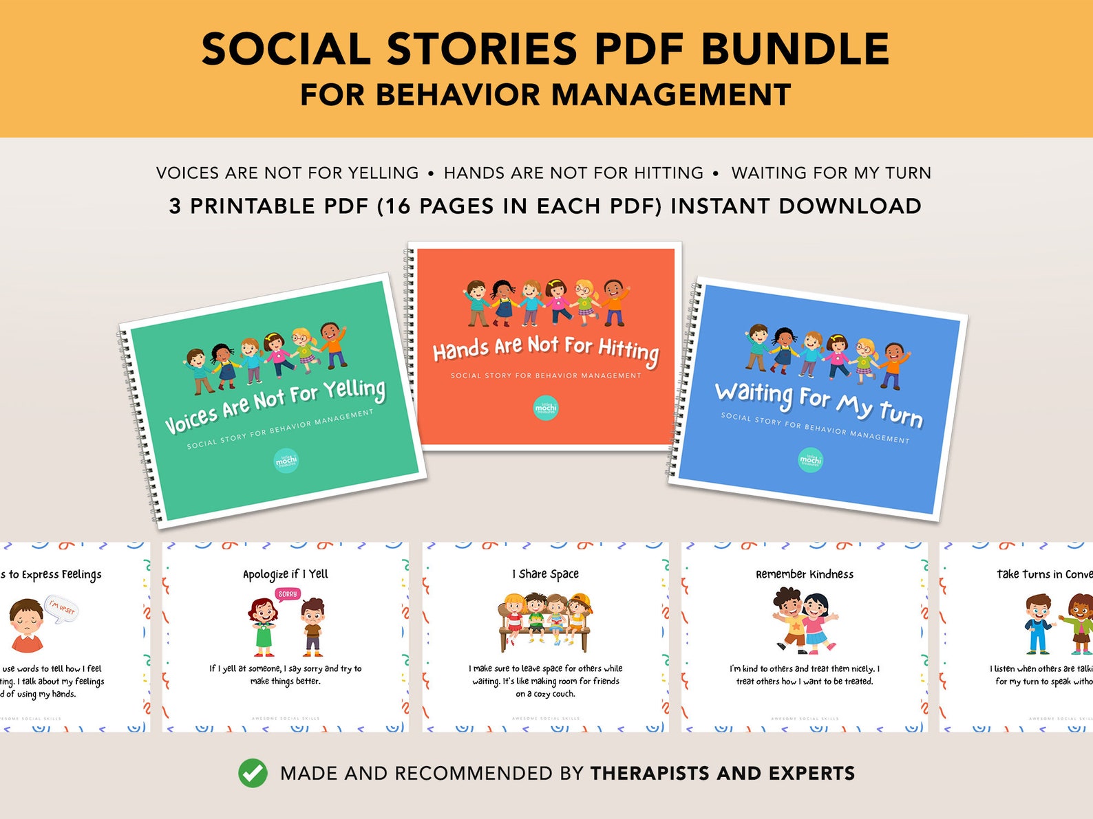 Social Stories Bundle Printable PDF for Kids Autism Behavior Management ...