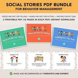 Social Stories Bundle Printable PDF for Kids Autism Behavior Management ...