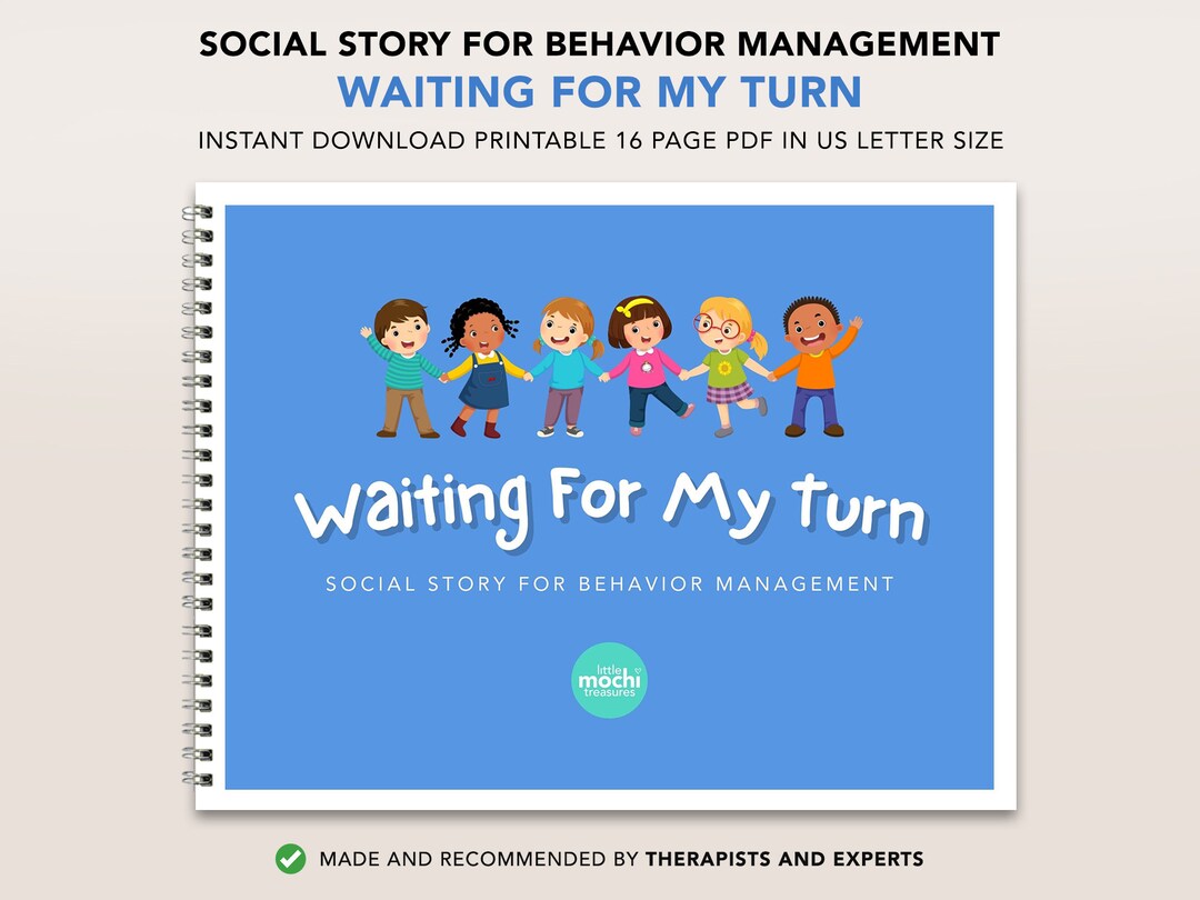 Social Story Waiting for My Turn Printable PDF for Kids Autism Behavior ...