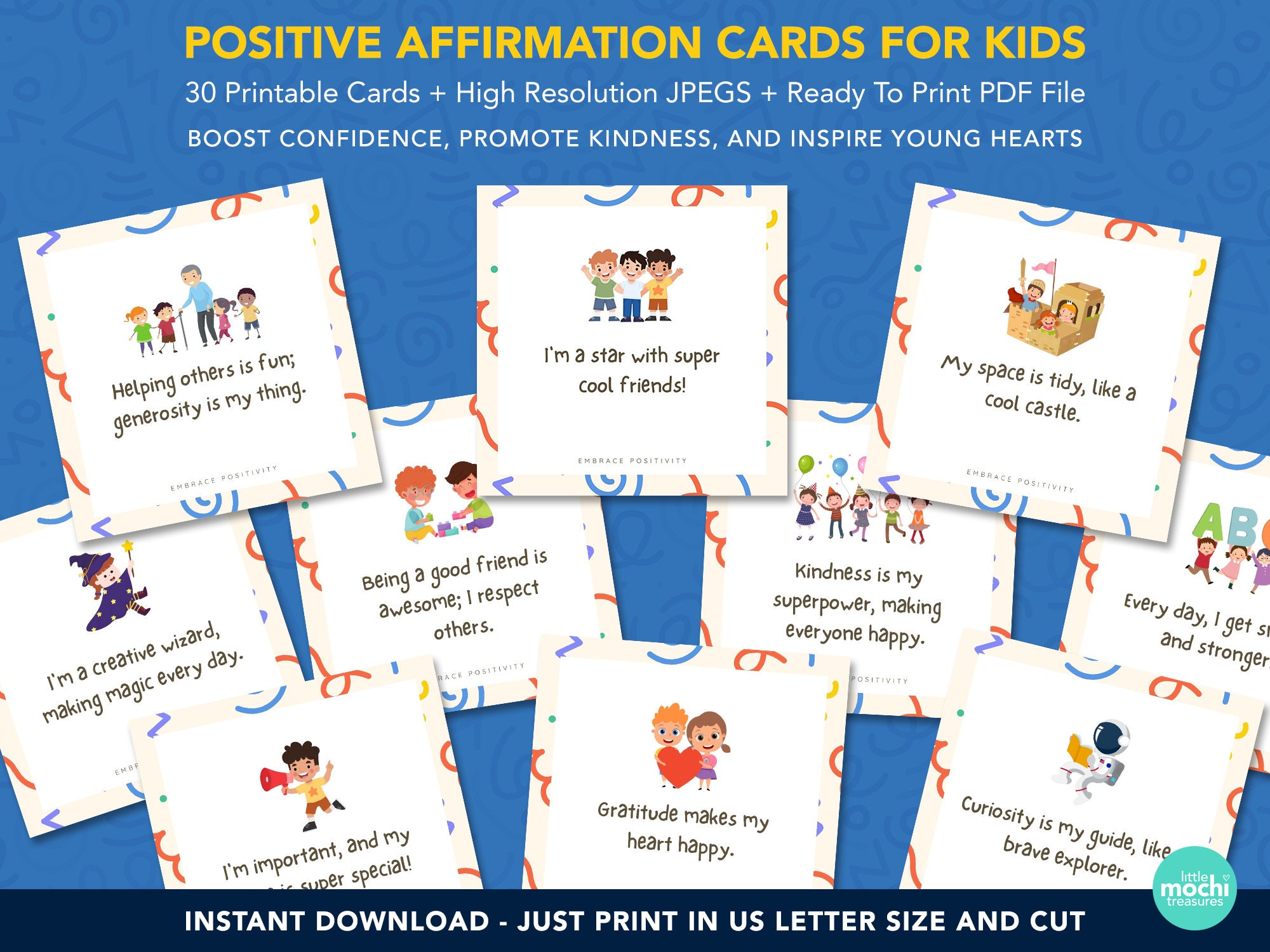 Kids Affirmation Cards Printable PDF Affirmation Deck Cards for Kids ...