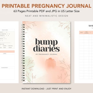 Printable Pregnancy Journal PDF Planner for Moms Printable Pregnancy ...