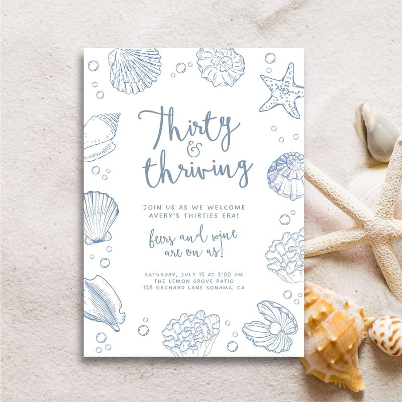 Seashell Invitations - Etsy