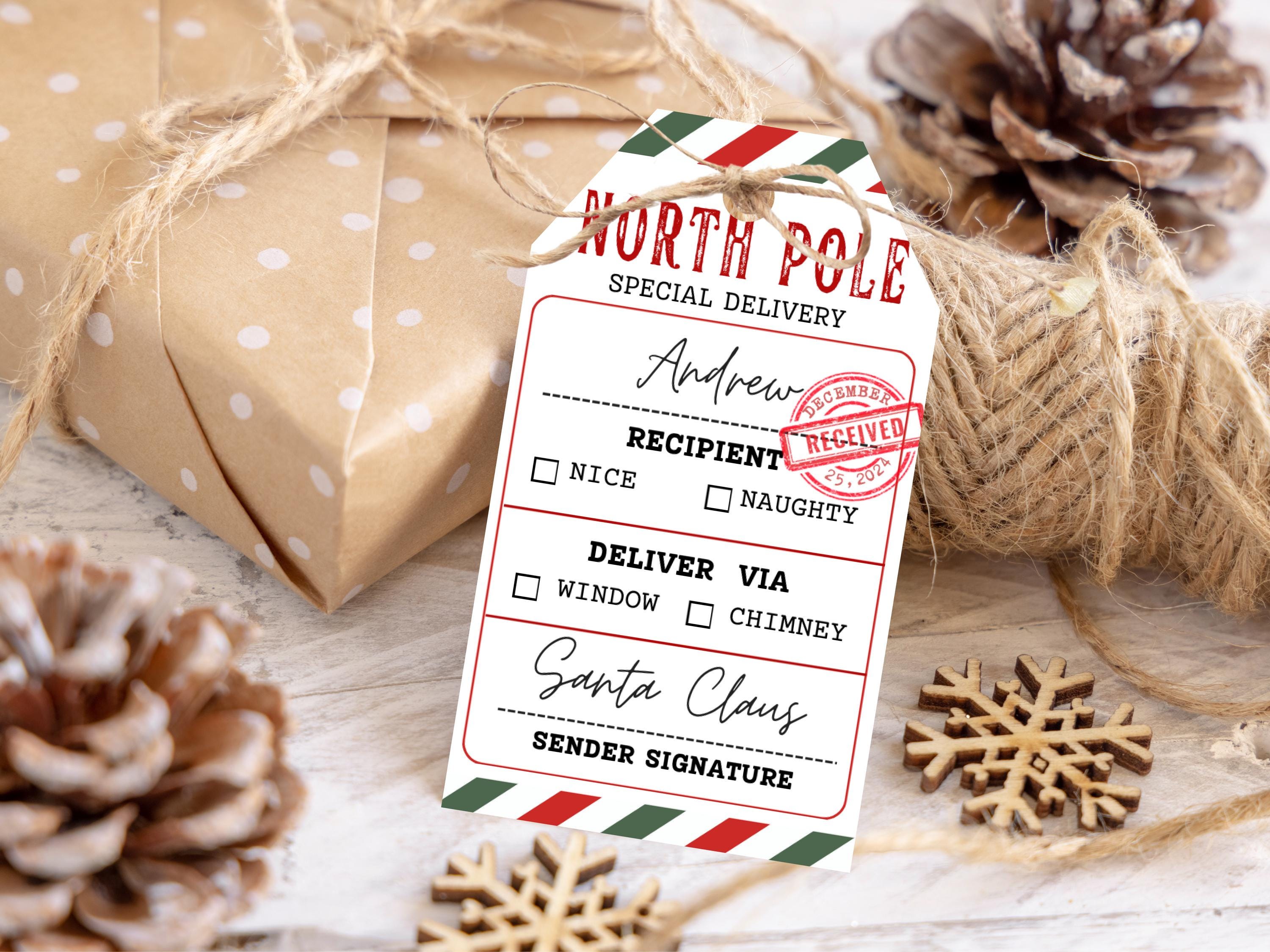 Personalized Christmas Gift Tags, Printable North Pole Special Delivery ...