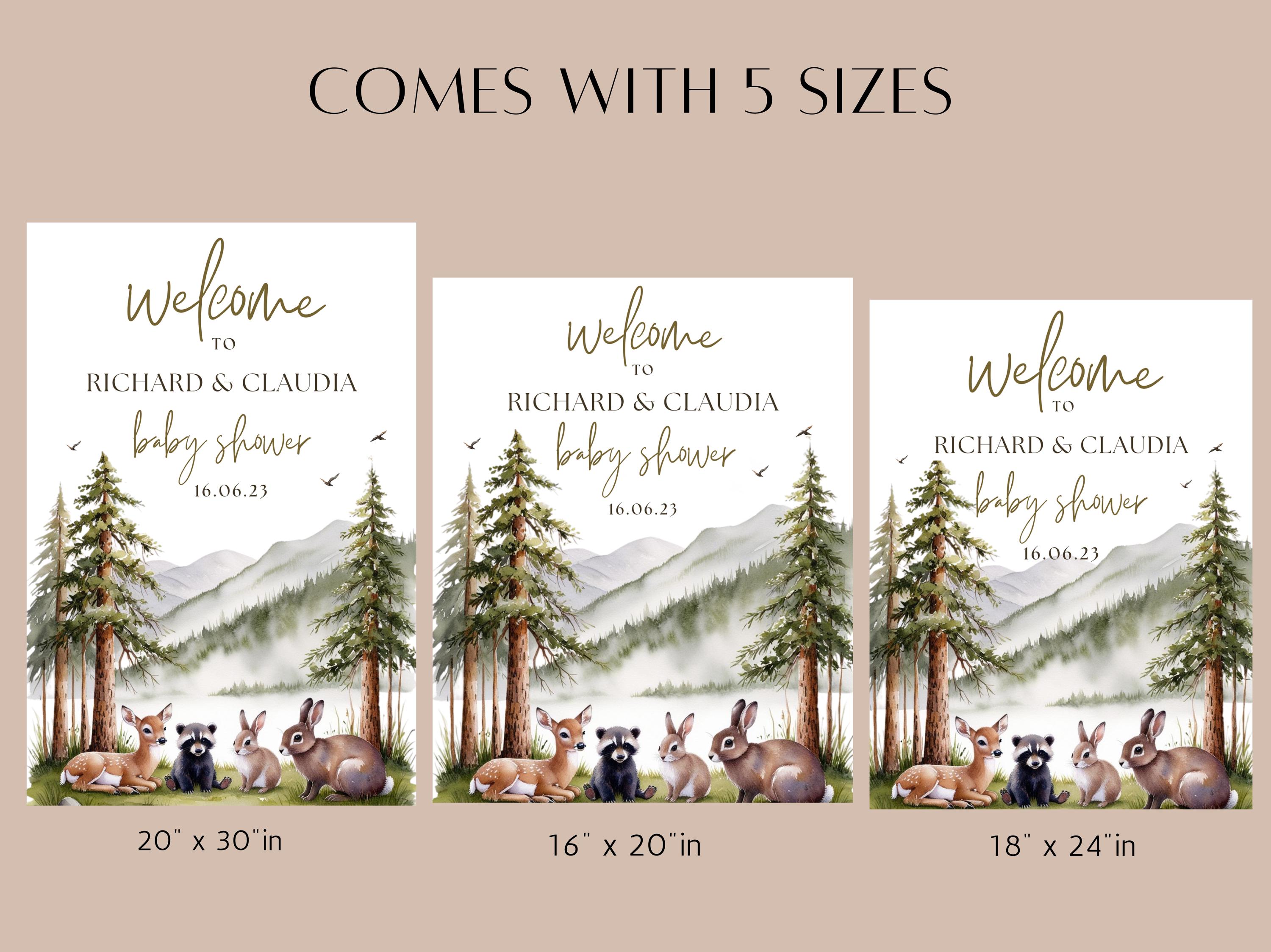 Forest Theme Baby Shower Welcome Sign Baby Boy Baby Shower Woodland ...