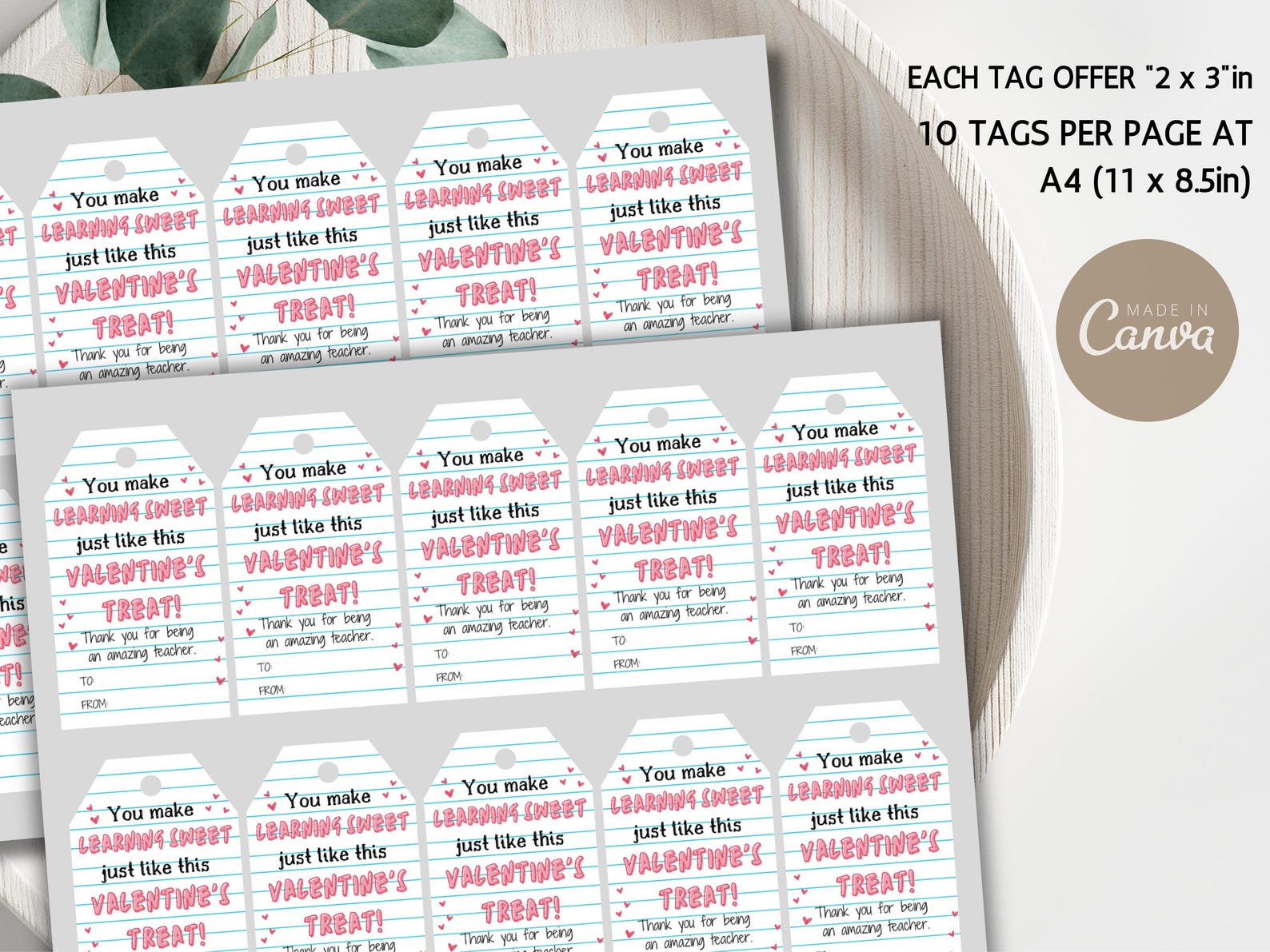 EDITABLE Valentine Gift Tags Printable Kids Valentine Tags Classroom ...