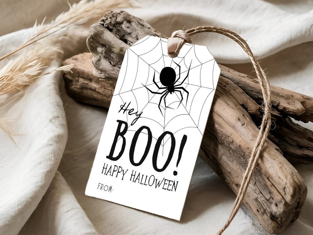 Editable Gift Tag for Halloween Printable Spiderweb Trick or Treat Bag ...