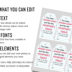 EDITABLE Valentine Gift Tags Printable Kids Valentine Tags Classroom ...
